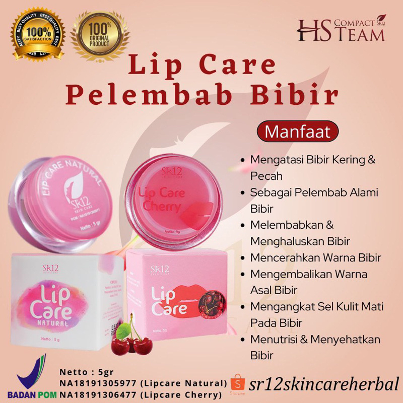 Jual SR12 Lip Care Lip Balm Pelembab Bibir Solusi Bibir Kering Mengembalikan Warna Asli Bibir ...