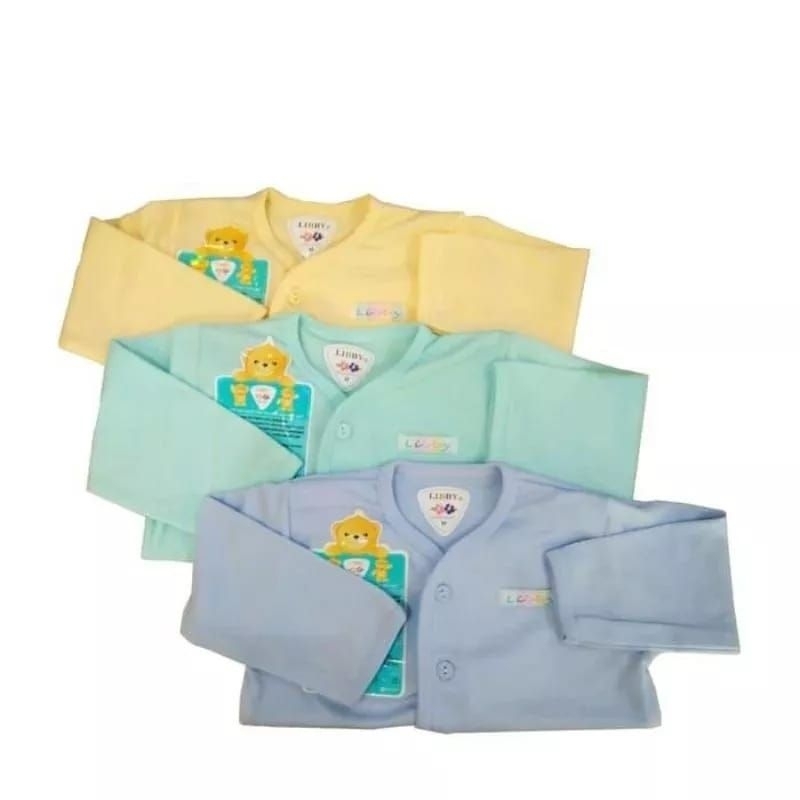 Jual LIBBY Baju Panjang Kancing Depan Polos Warna SML 3 Pcs | Shopee ...