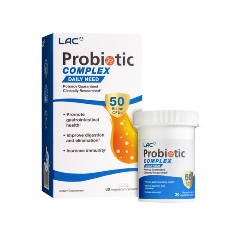 Jual LAC Probiotic Complex 50 Billion CFUs (30 vegetarian capsules ...