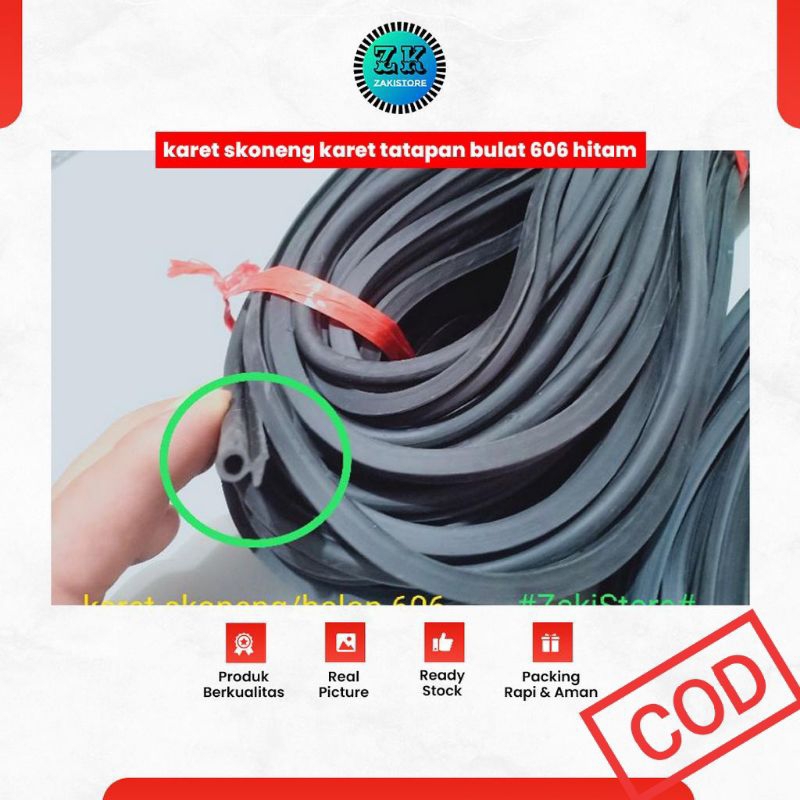Jual 606 Hitam Karet Bulat Skoneng Pentokan Pintu | Shopee Indonesia