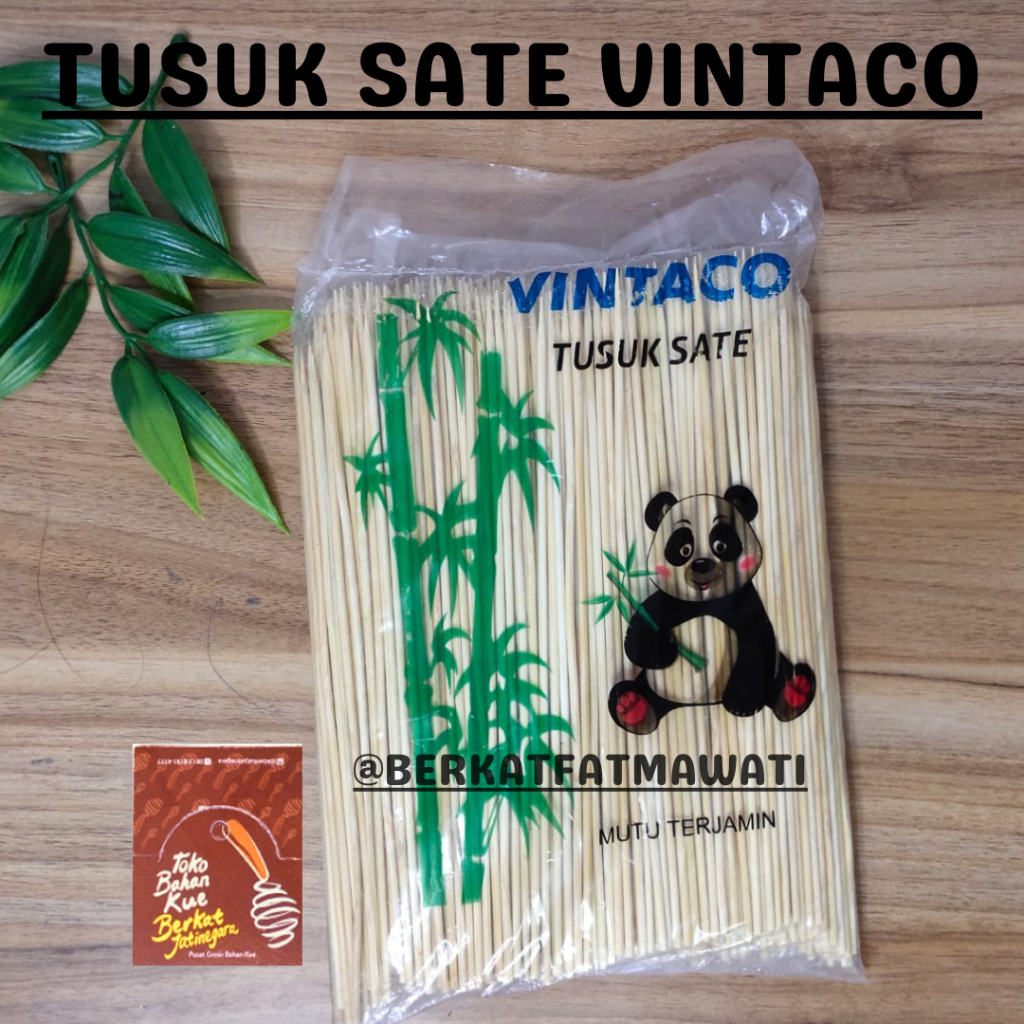 Jual VINTACO TUSUK SATE LIDI / TUSUK SATE KAYU / PACK | Shopee Indonesia