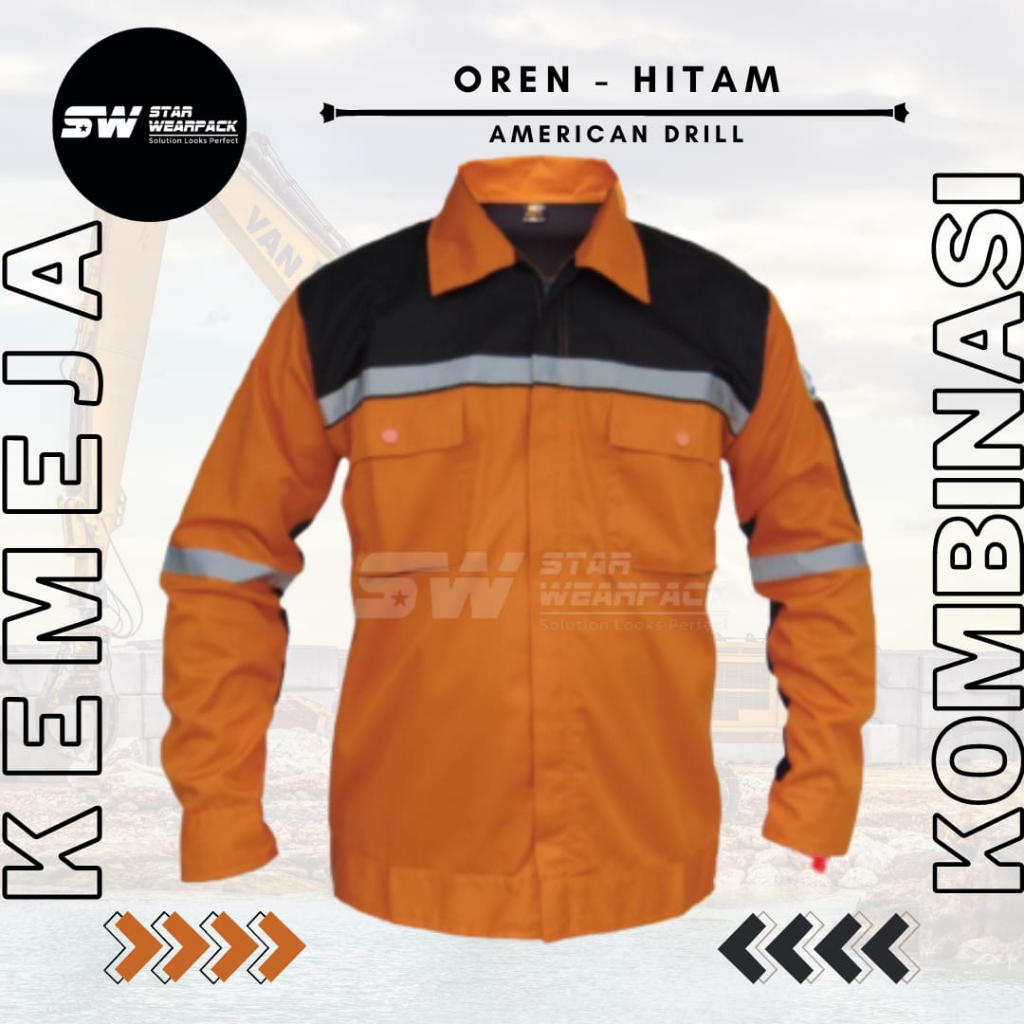 Jual Star Wearpack - Seragam Kerja Proyek Warna Oren Kombinasi Hitam ...