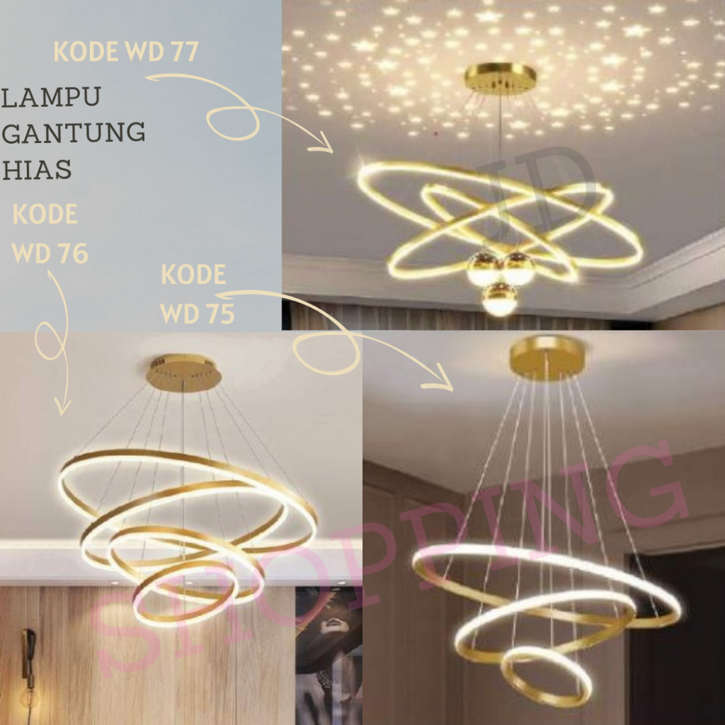 Jual Lampu Gantung Hias PREMIUM LED Ring Minimalis | Shopee Indonesia