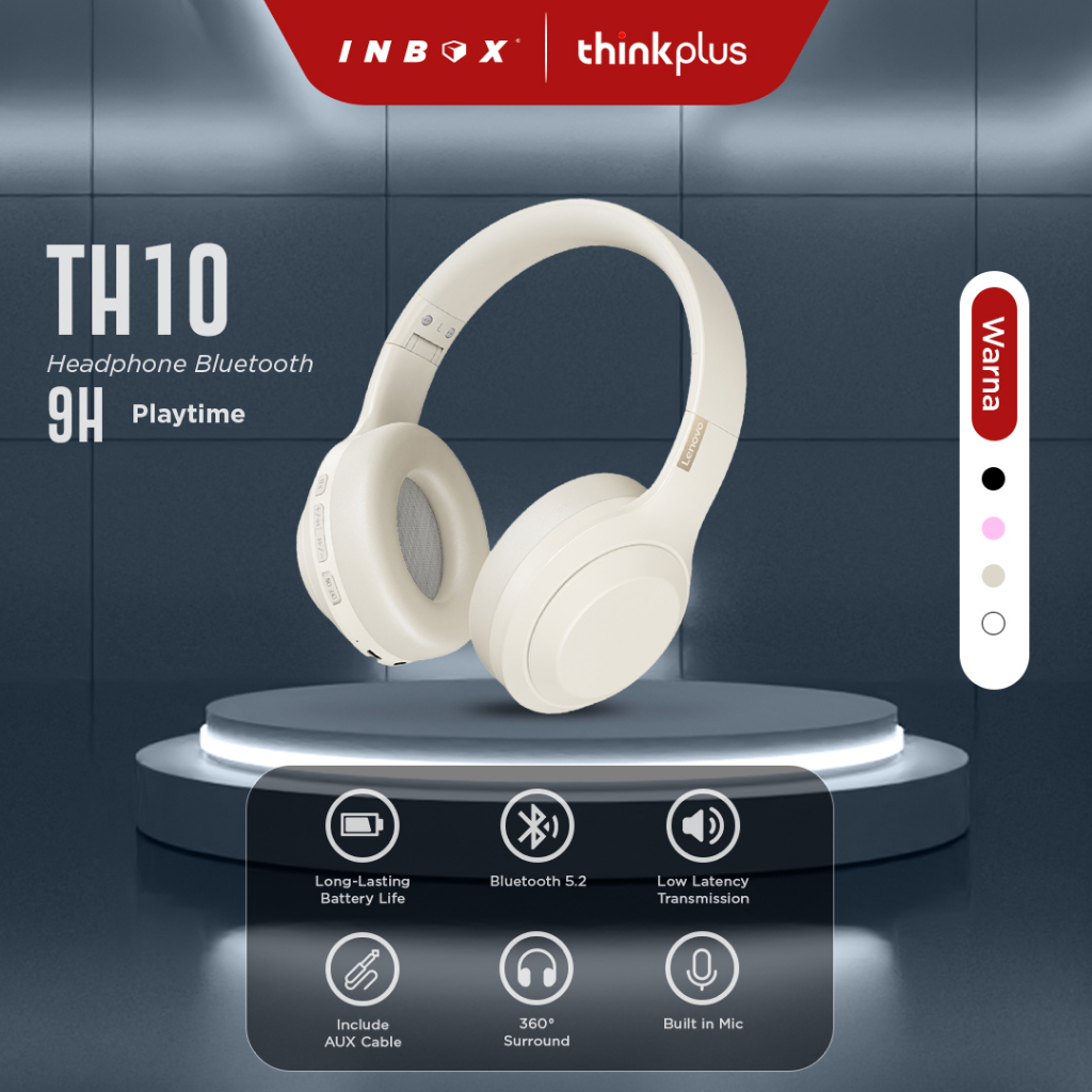 Jual Thinkplus Lenovo - Headphone - TH10 Headphone Wireless Bluetooth 5 ...