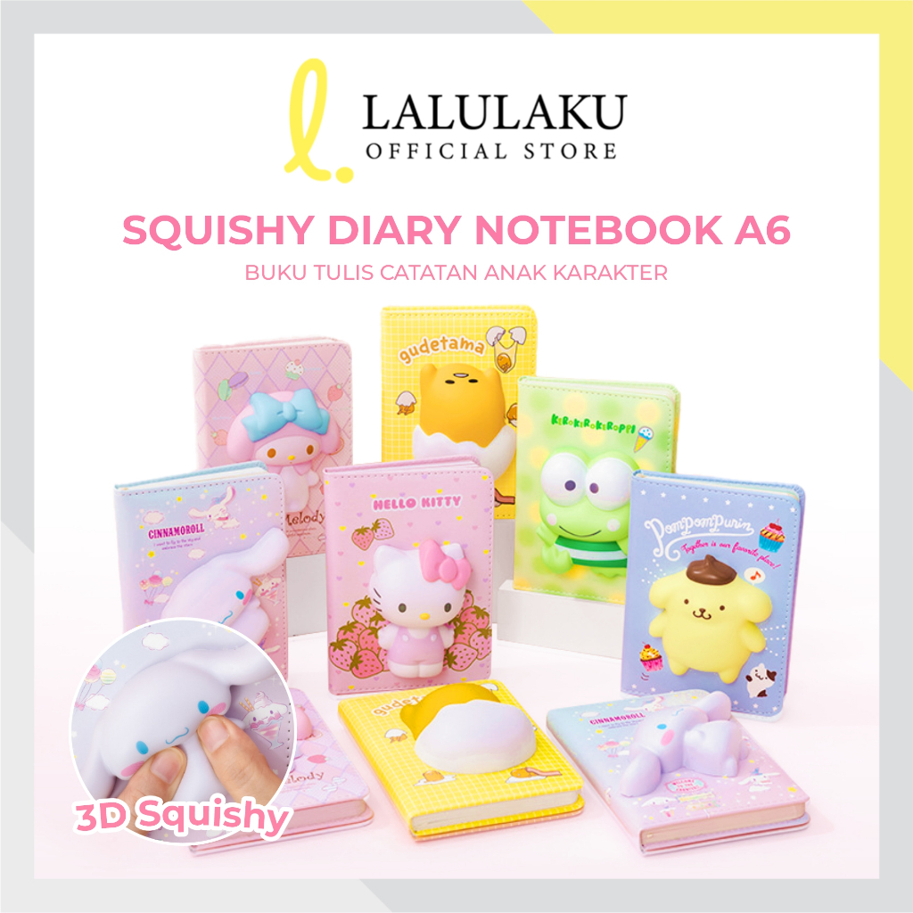Jual Buku Diary Melody Cinamonroll Hello Kitty 3D Squishy Book Notebook ...