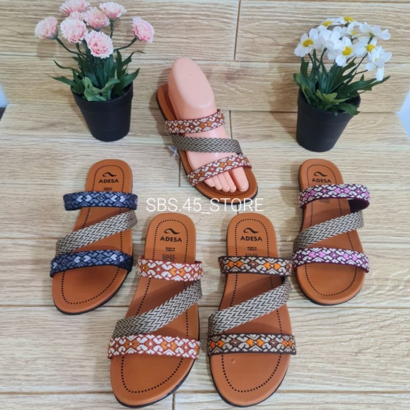 Jual ADESA Sandal Wanita Rajut Turki Ban 3 Etnik. | Shopee Indonesia