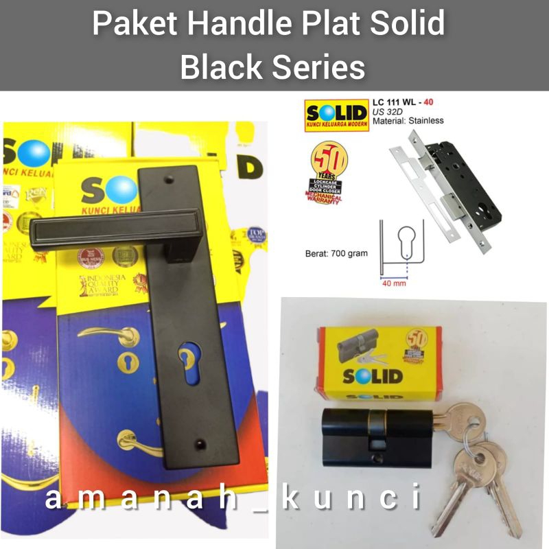 Jual Paket Handle Plat Solid Hp 62.11 Black + Lc 111-40 + Dc 02.60 ...