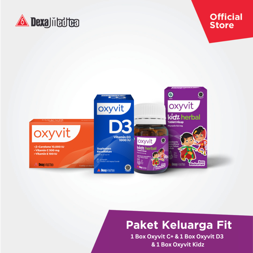Jual Paket Keluarga Fit (1x Oxyvit Vitamin D3 + 1x Oxyvit Multivitamin ...