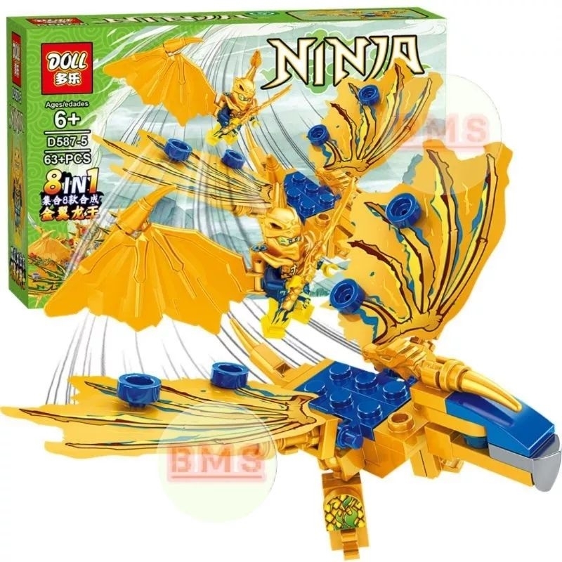 Jual mainan ninja robot dragon naga besar + sayap + figure ninja A8093 ...