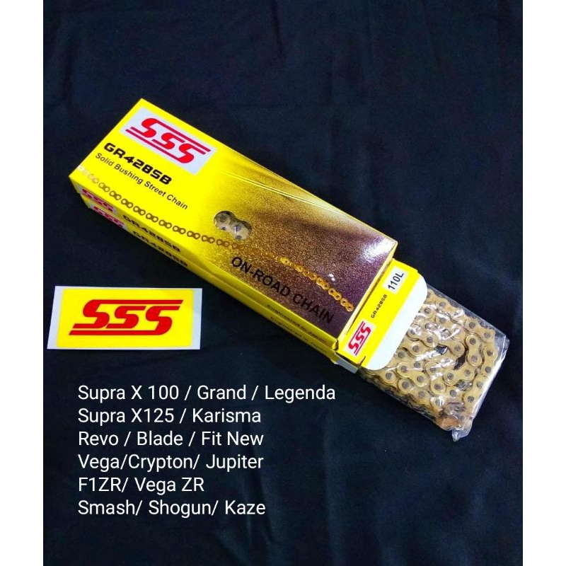 Jual Rantai SSS 428 SB Gold 110 Link Supra Revo Blade Jupiter Shogun Smash RX King F1ZR | Shopee ...