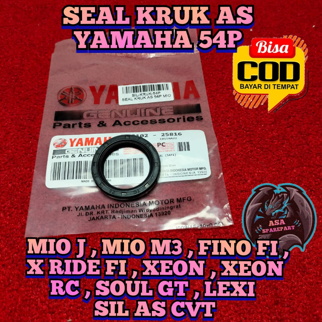 Jual SEAL KRUK AS ASLI ORIGINAL YAMAHA 54P UNTUK MOTOR MIO J, MIO M3, FINO FI, X RIDE FI, XEON ...