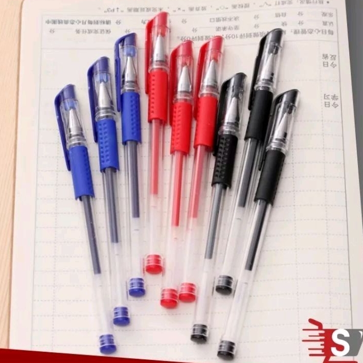 Jual Pena Gel 0.5mm S186 Pulpen Biru Merah Hitam / Alat Tulis ...