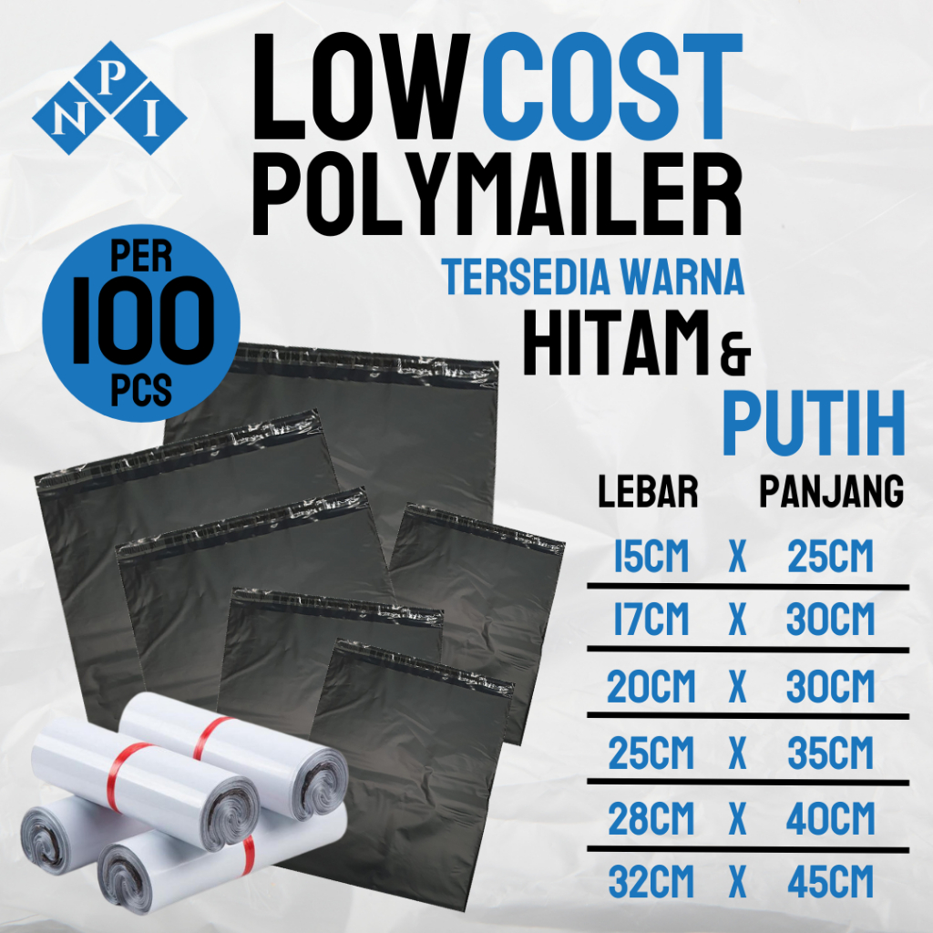 Jual Plastik Polymailer Low Cost PACK Plastick Packing Polimailer RUSFET | Shopee Indonesia
