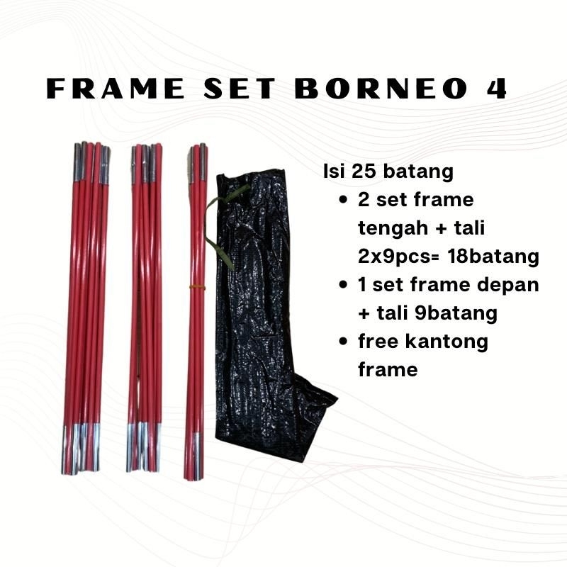 Jual FRAME TENDA BORNEO 4 FULL SET TINGGAL PASANG TENDA CAMPING JAVA ...