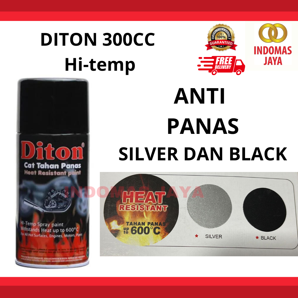 Jual Pilok pilox Cat semprot Diton Hi Temp Black hitam Silver Anti Panas Knalpot mesin tahan ...