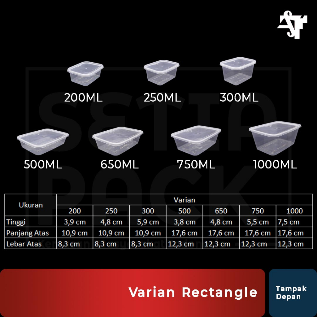 Jual Kotak Makan Plastik Thinwall 200ml 250ml 300ml 500ml 650ml 750ml