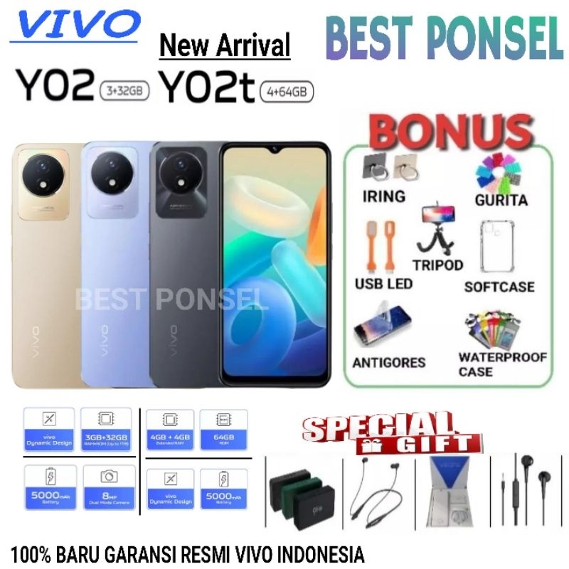 Jual VIVO Y02T RAM 4+4GB/64GB - Y01 2/32 GB | Y02 3/32 GB Y 02 GARANSI RESMI VIVO INDONESIA ...