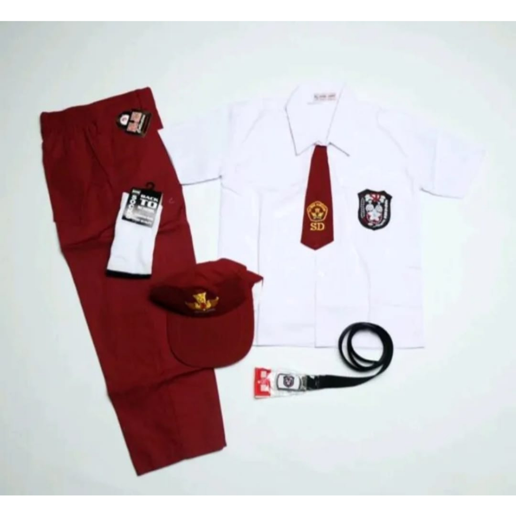 Jual Set seragam merah putih anak laki laki/Satu set seragam SD pendek ...