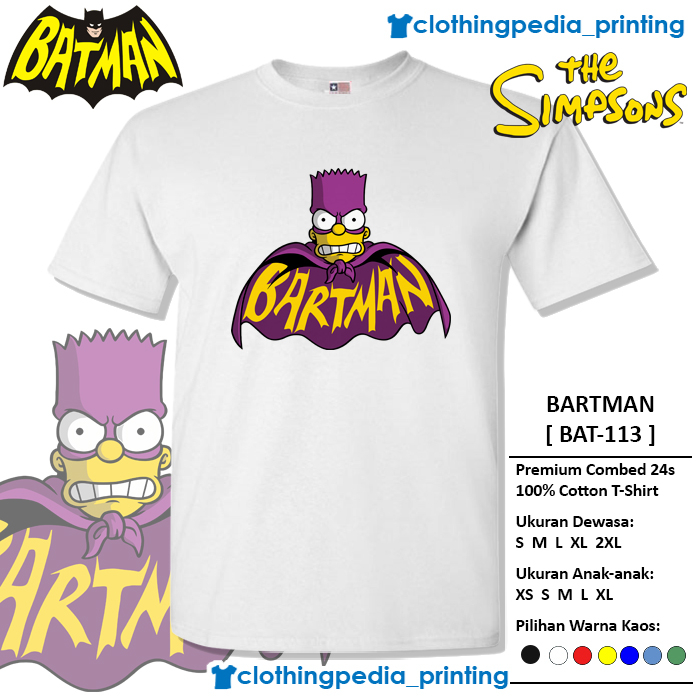 Jual Kaos Baju Bartman Bart Simpson The Batman Simpsons Parody Cute T ...