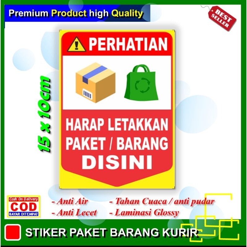Jual Stiker harap letakkan paket barang disini sticker ketertiban ...