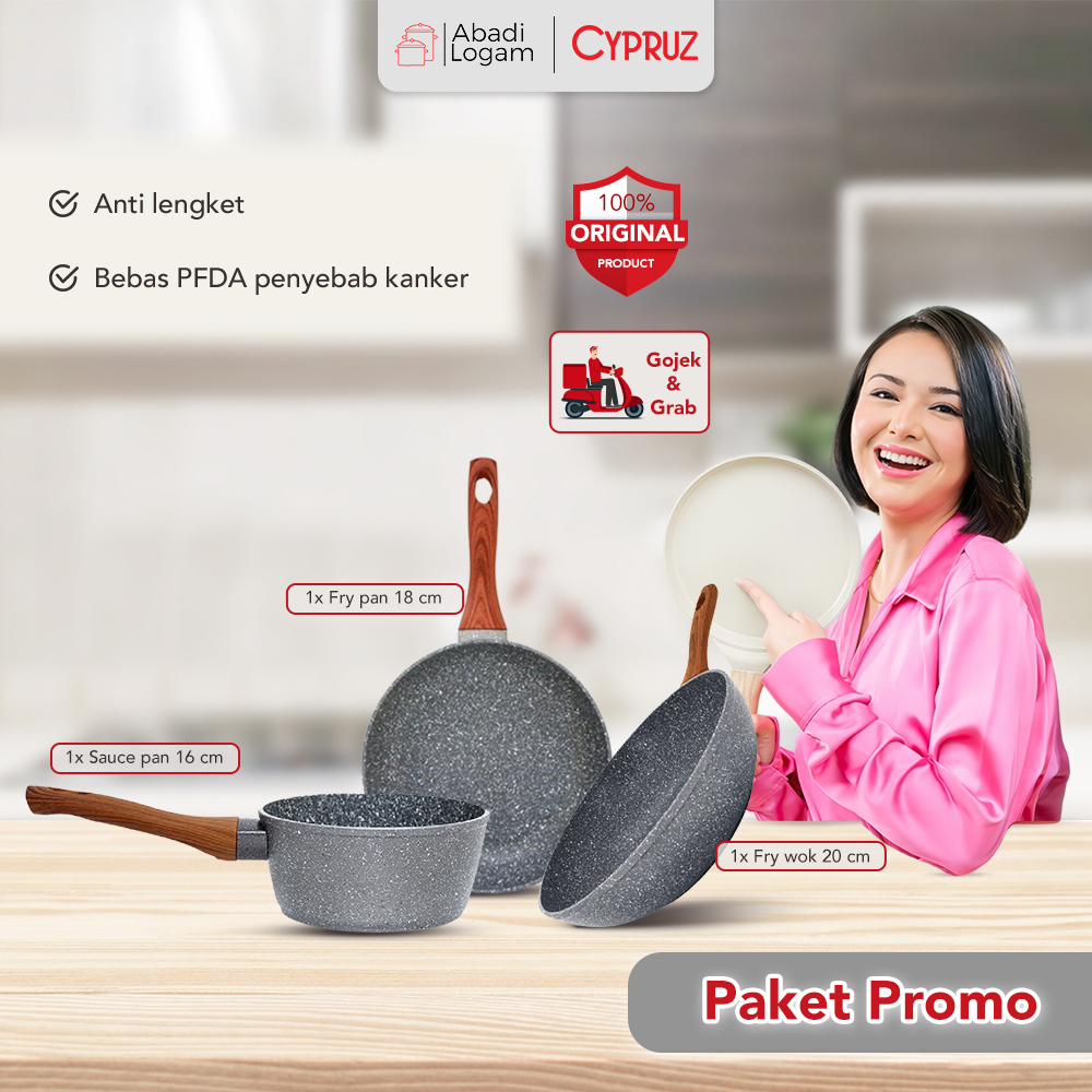 Jual Cypruz Paket Promo Kebutuhan Memasak 3 Cookware Panci Set Panci ...