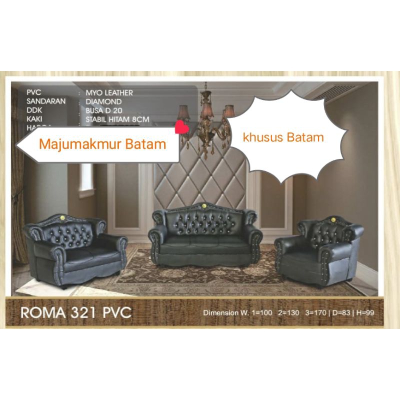 Jual SOFA KAISAR 321 BAHAN PVC MYO LEATHER ( BATAM ) | Shopee Indonesia