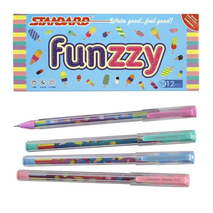 Jual Pulpen Standard - FUNZZY 0.5 Black / Tinta Warna Hitam Isi 12 pcs ...