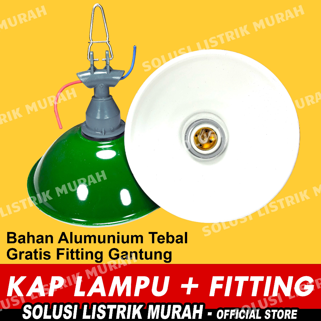 Jual Kap Lampu Jalan 20 CM + Fitting Gantung WD E-27 Kap Lampu Gantung Hijau Hitam | Shopee ...