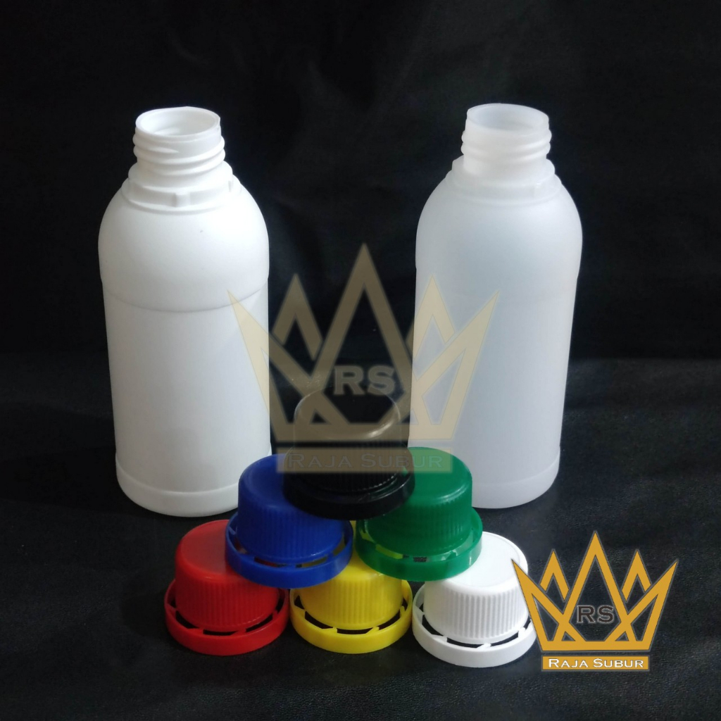 Jual . Botol LABOR 250 ml agro Pert 250ml plastik HDPE Kimia pupuk bulet tutup warna hitam biru ...