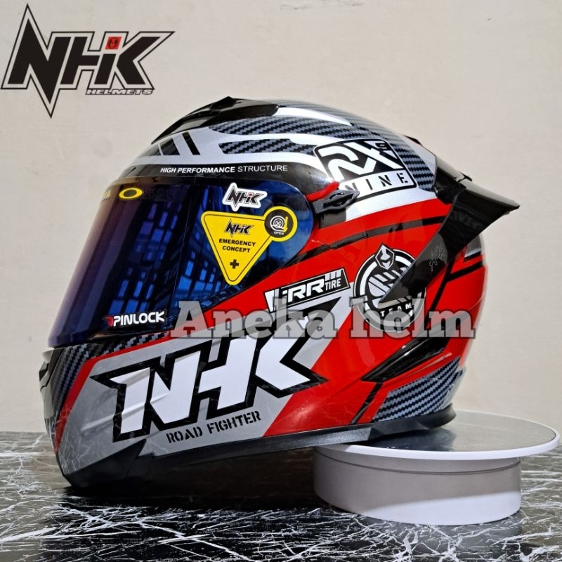 Jual Helm NHK RX9 PAKET GANTENG motif racer red met silver | Shopee ...