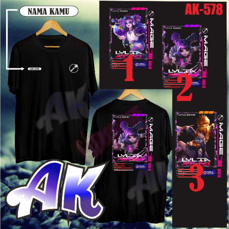 Jual kaso murah!!! kaos game mobile legends skin Hero LYLIA ada 3 ...