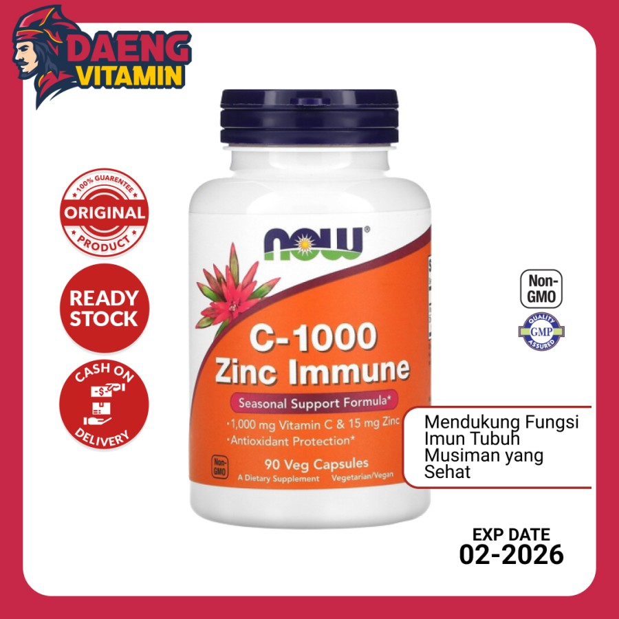 Jual Suplemen Vitamin Imun Daya Tahan Tubuh Now C-1000 C1000 Zinc ...