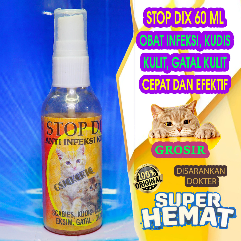 Jual AMPUH LEBIH AMPUH STOP DIX SPRAY SCABIES KUCING JAMUR KORENG OBAT ...