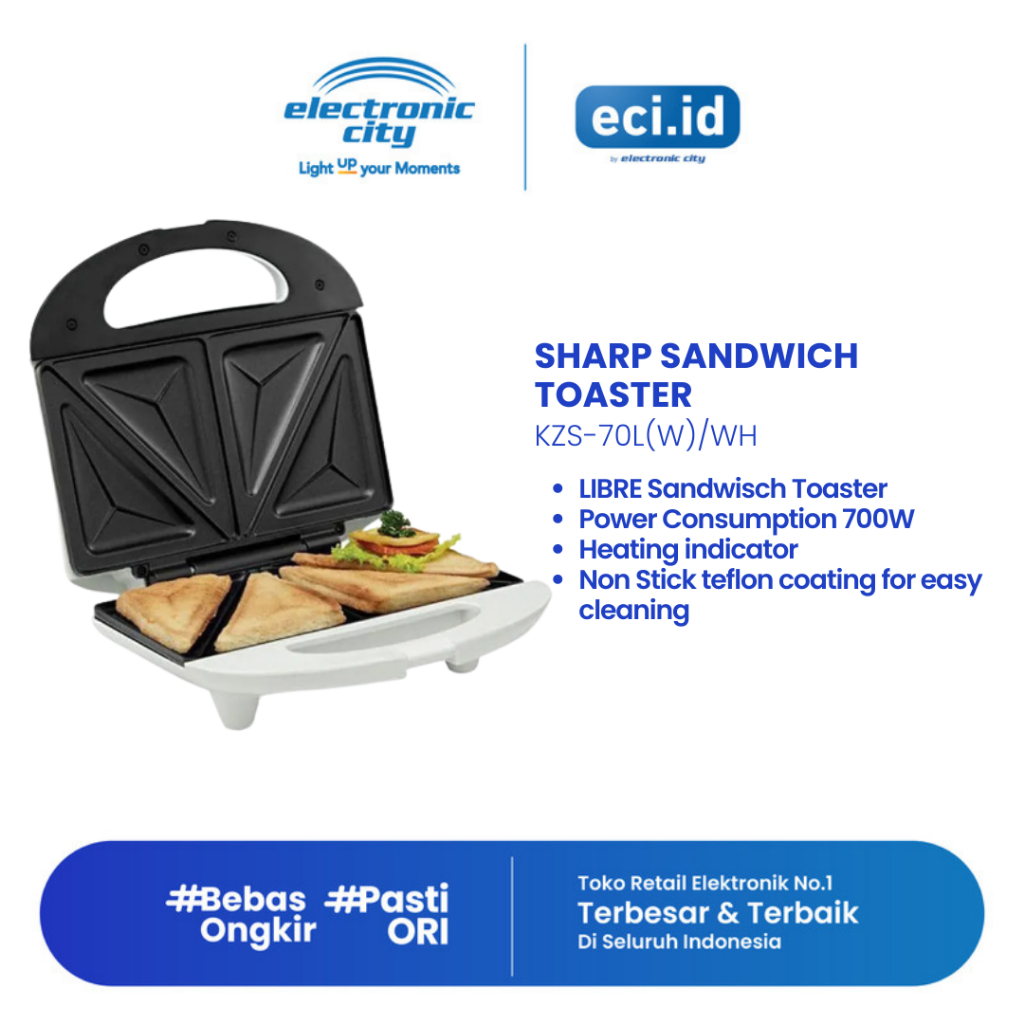 Jual Sharp Sandwich Toaster - KZS-70L(W)/WH | Shopee Indonesia