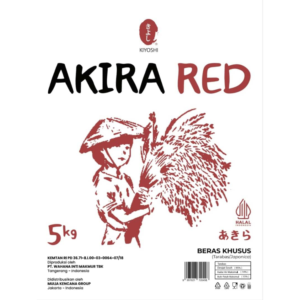 Jual BERAS AKIRA RED 5 KG JAPONICA RICE / TARABAS / SUSHI BENTO RICE ...