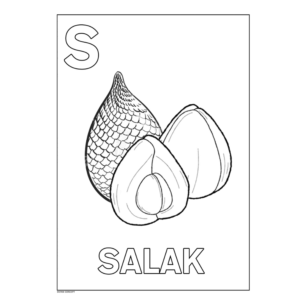 Jual Kertas Mewarnai A3 Best Produk Seller - Mewarnai Sketsa Buah ...