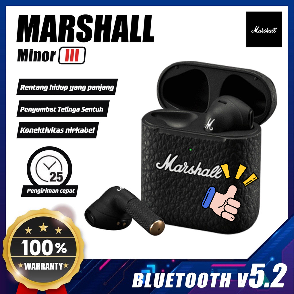 Jual Mar·shall MINOR iii Wireless Bluetooth Earphone In-Ear Headphone Gaming Headset dengan ...
