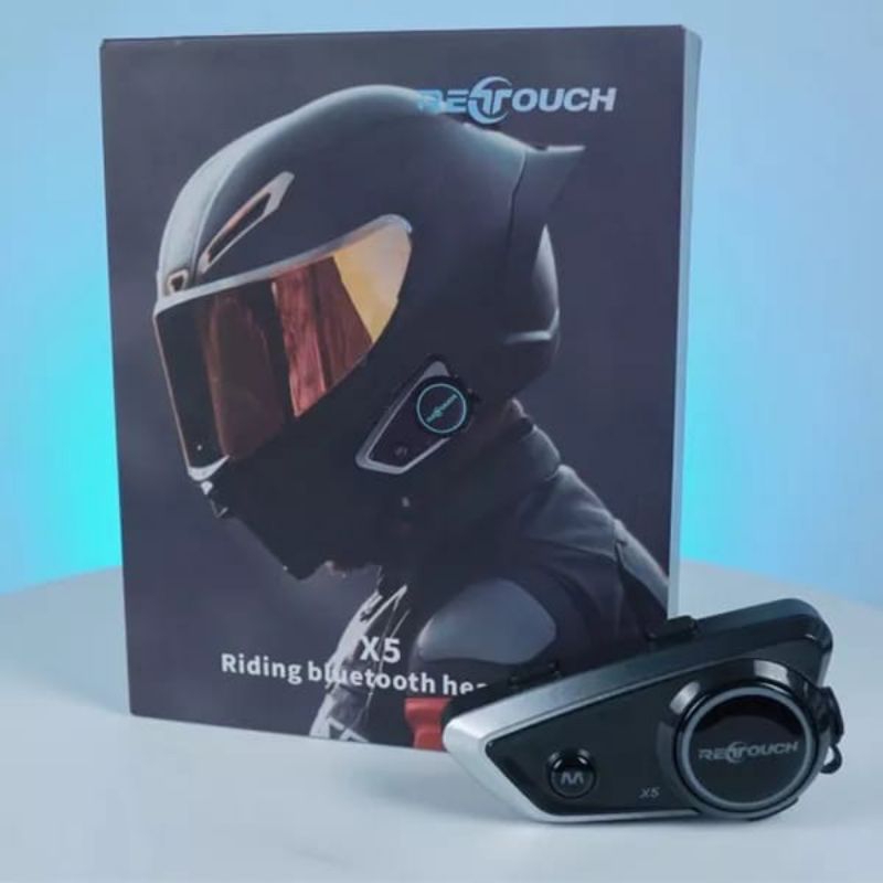 Jual intercom helm sepeda motor New retouch x5 1200Mah bluetooth dua ...