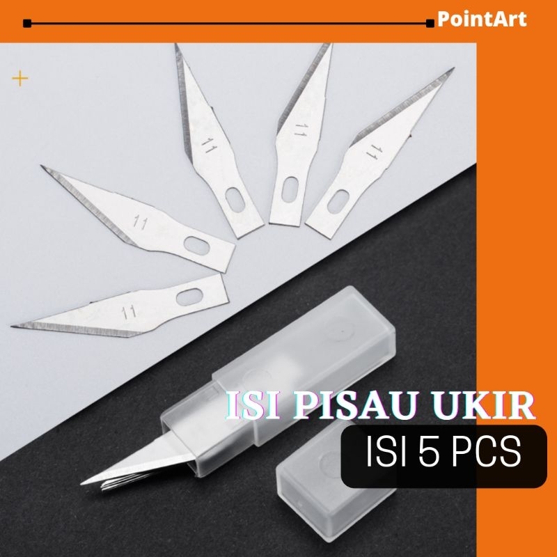 Jual refill blade isi ulang pisau ukir pen cutter sticker stiker isi 5 ...