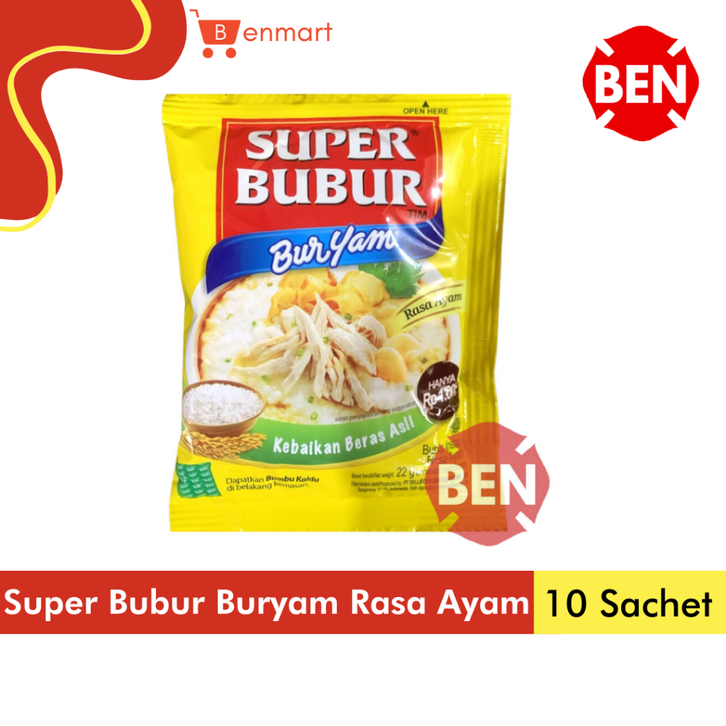 Jual Super Bubur Buryam Rasa AYAM 1 Renceng 10 Sachet Bur Yam Instan ...
