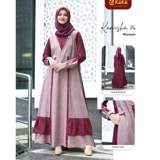 Jual GAMIS KEKE KAMISHA DRESS 06 KEKEBUSANA MUSLIM | Shopee Indonesia