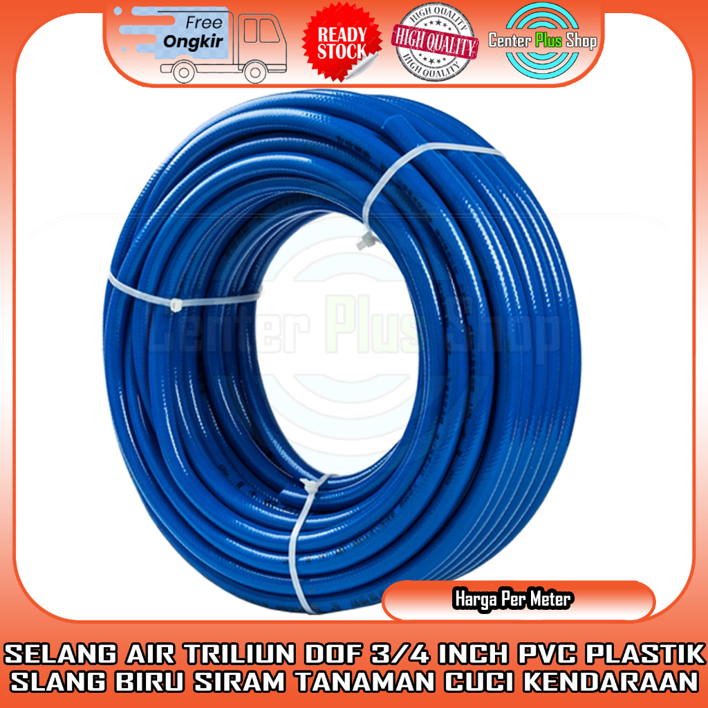 Jual SELANG AIR TRILIUN DOF BIRU 3/4” INCH PER METER PVC PLASTIK ELASTIS MENGALIRKAN MENYIRAM ...