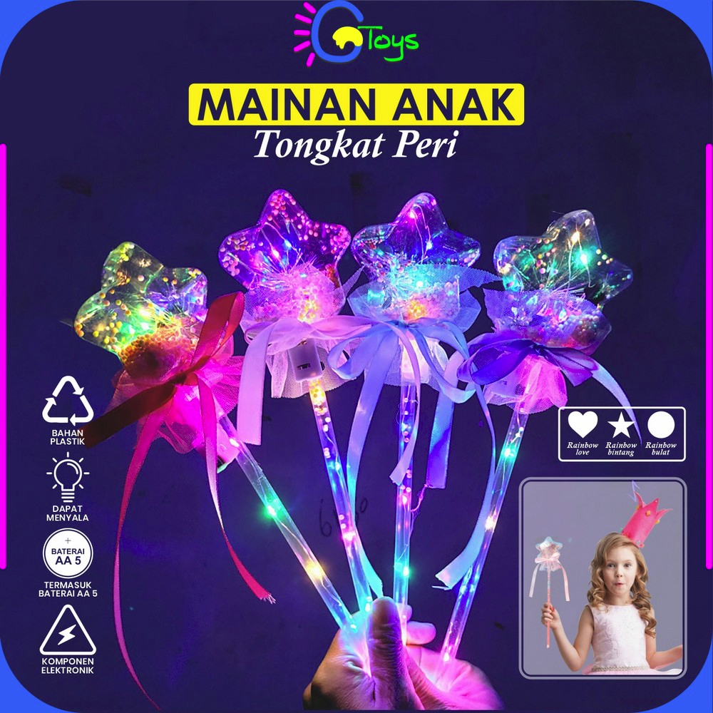 Jual CR-M319 Mainan Anak Tongkat Peri Bintang Stik Lampu LED Warna ...