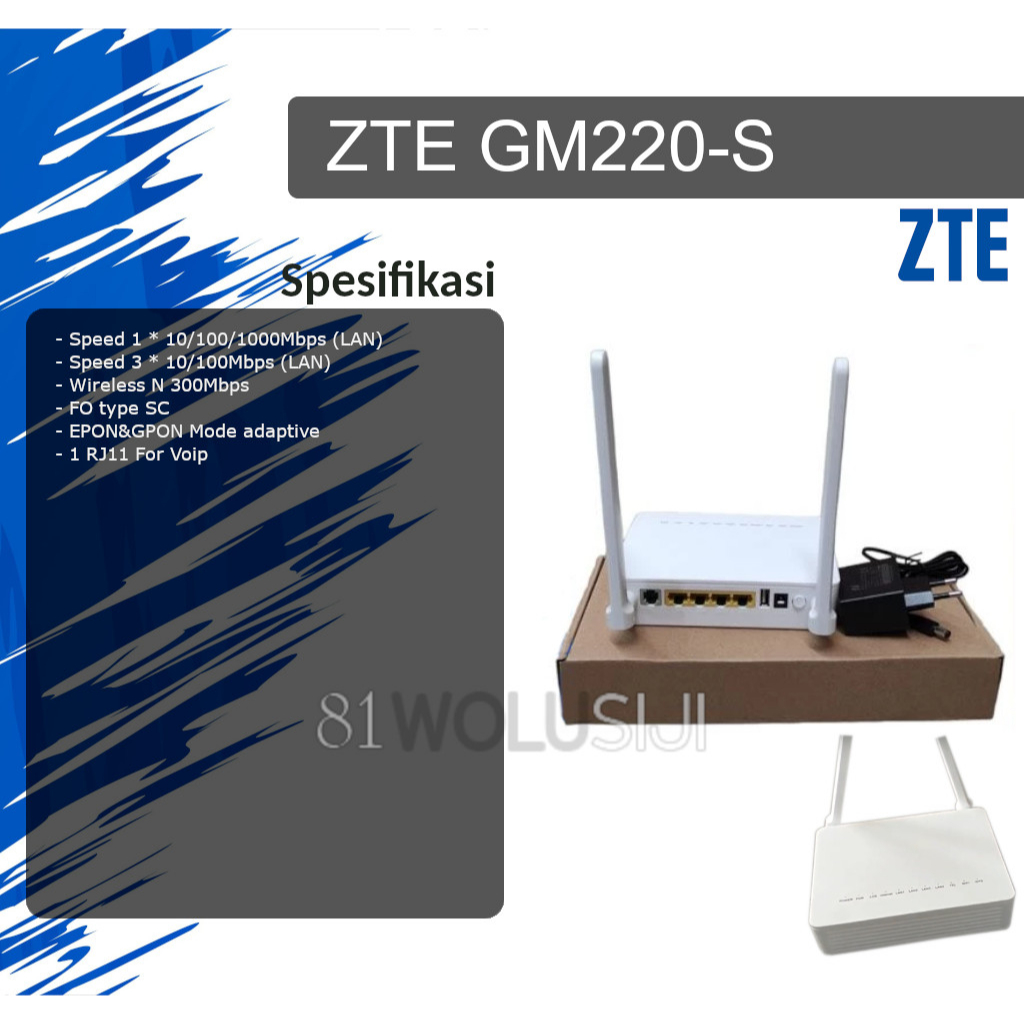 Jual ZTE GM220-S ONT Wireless N 300Mbps XPON Terminal - Modem Fiber Optic | Shopee Indonesia