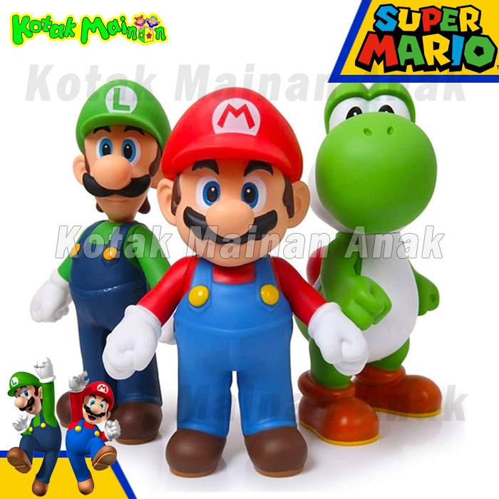 Jual Mainan Figure Super Mario Bros Set Premium Set Complete Luigi ...