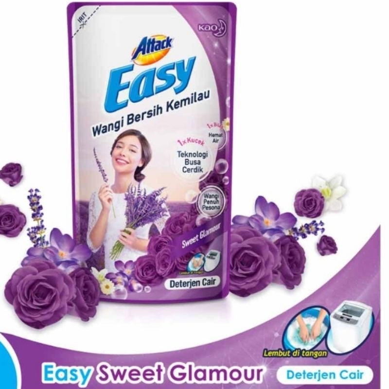 Jual Kao Attack Detergent Cair Easy Sweet Glamour 1200Ml | Shopee Indonesia