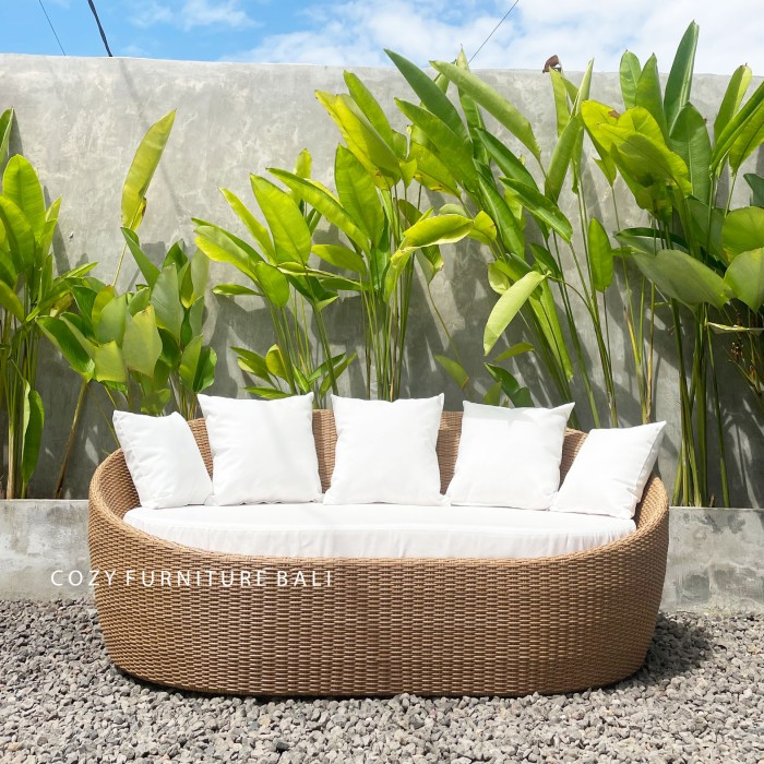 Jual DAYBED SOFA 3SEATER RATTAN OUTDOOR INDOOR KURSI BANGKU ROTAN ...
