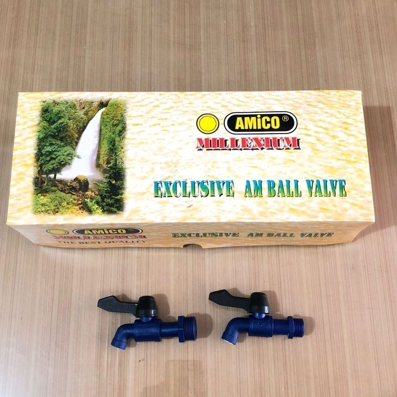 Jual kran amico 1/2" 3/4" PVC/ kran air bola kuningan abs/ kran air bak ...
