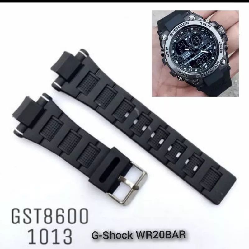 Jual TALI STRAP JAM CASIO WR20BAR RUBBER STRAP JAM G SHOCK WR 20BAR ...