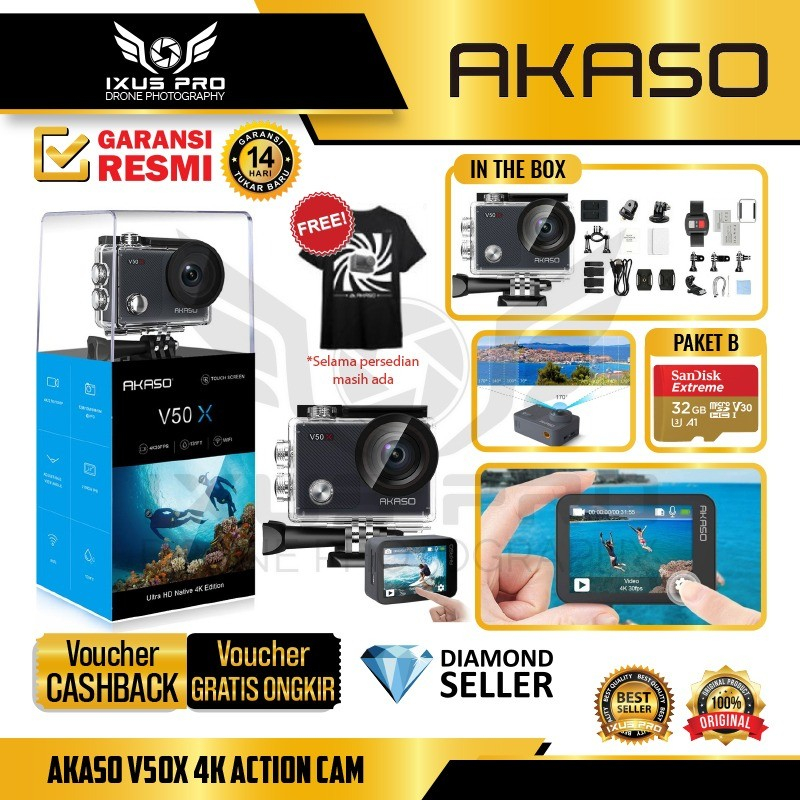 Jual Akaso V50X 4K Action Cam Akaso V50 X Action Camera GARANSI RESMI ...